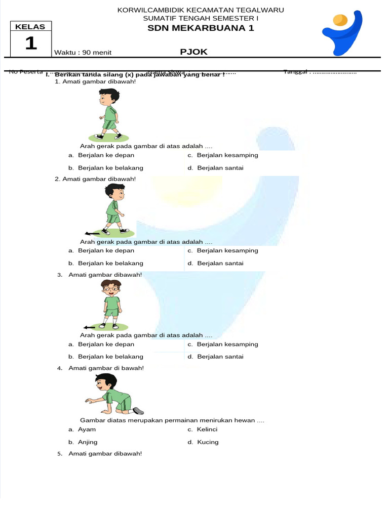 SOAL PAS PJOK Kelas II SDN MEKARBUANA 1 2024 | PDF