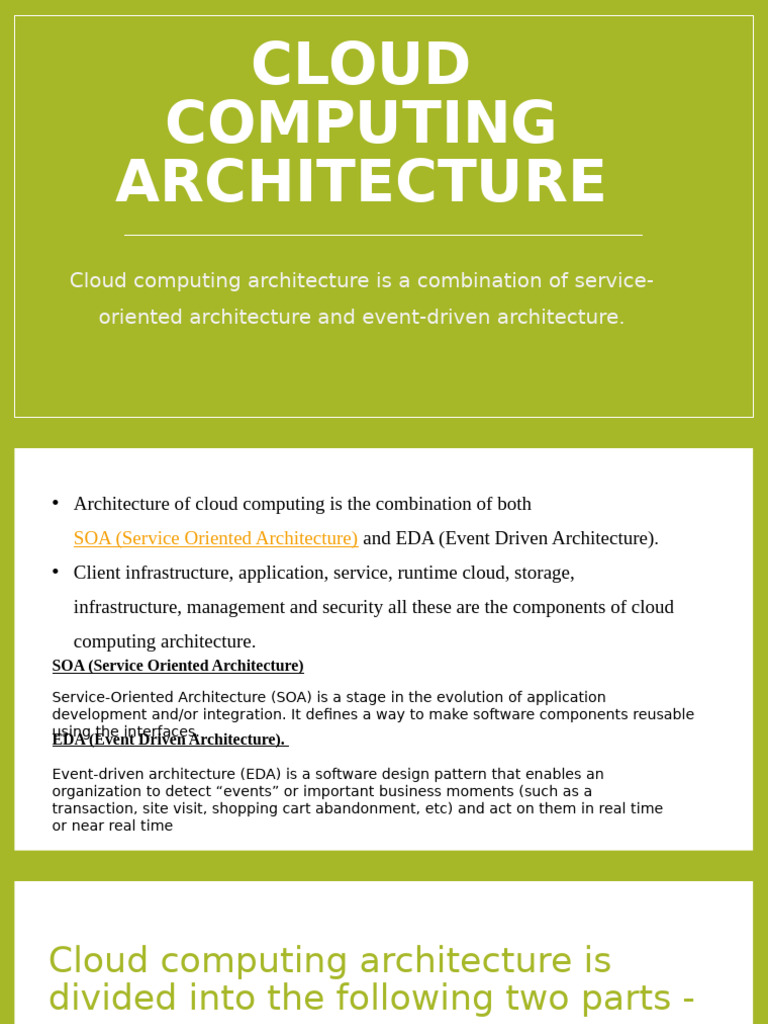 Cloud Computing Architecture | PDF