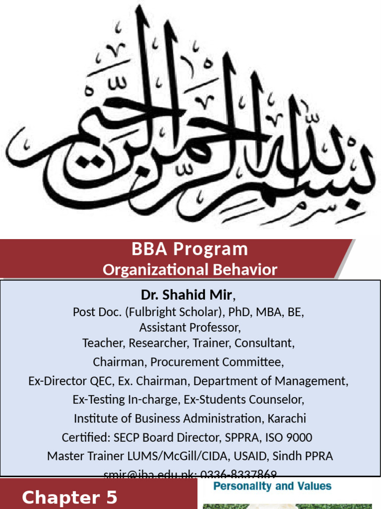 Chapter 5 Personality and Values | PDF