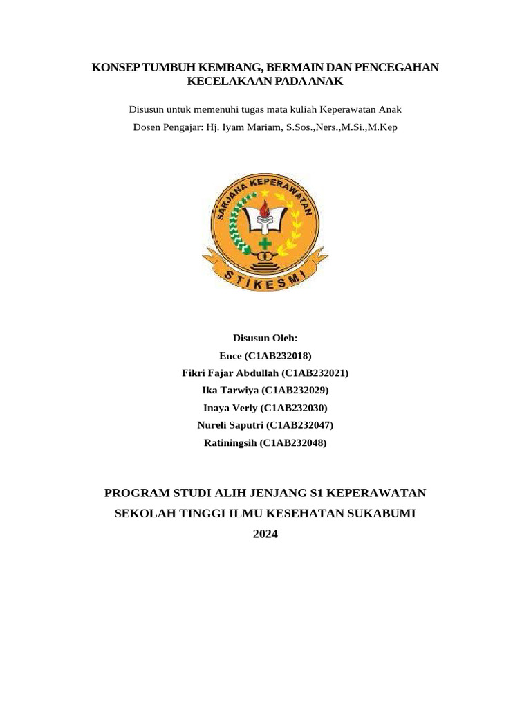 Kep. Anak Kel. 1 - Konsep Tumbang | PDF | Kesehatan Holistik