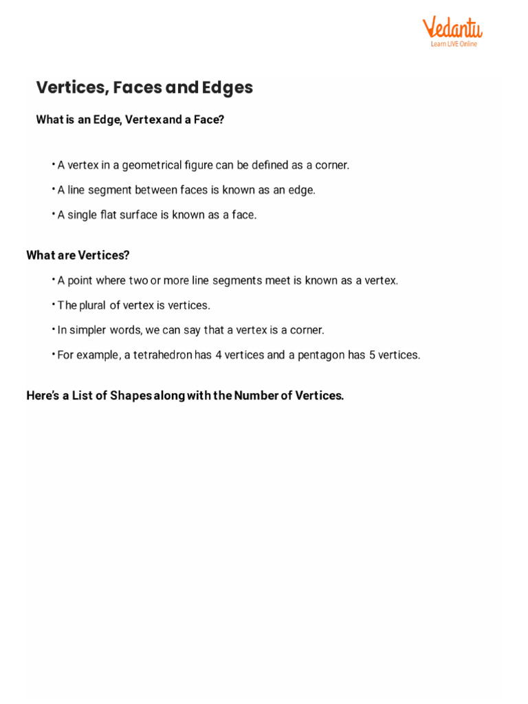 Vertices, Faces and Edges | PDF