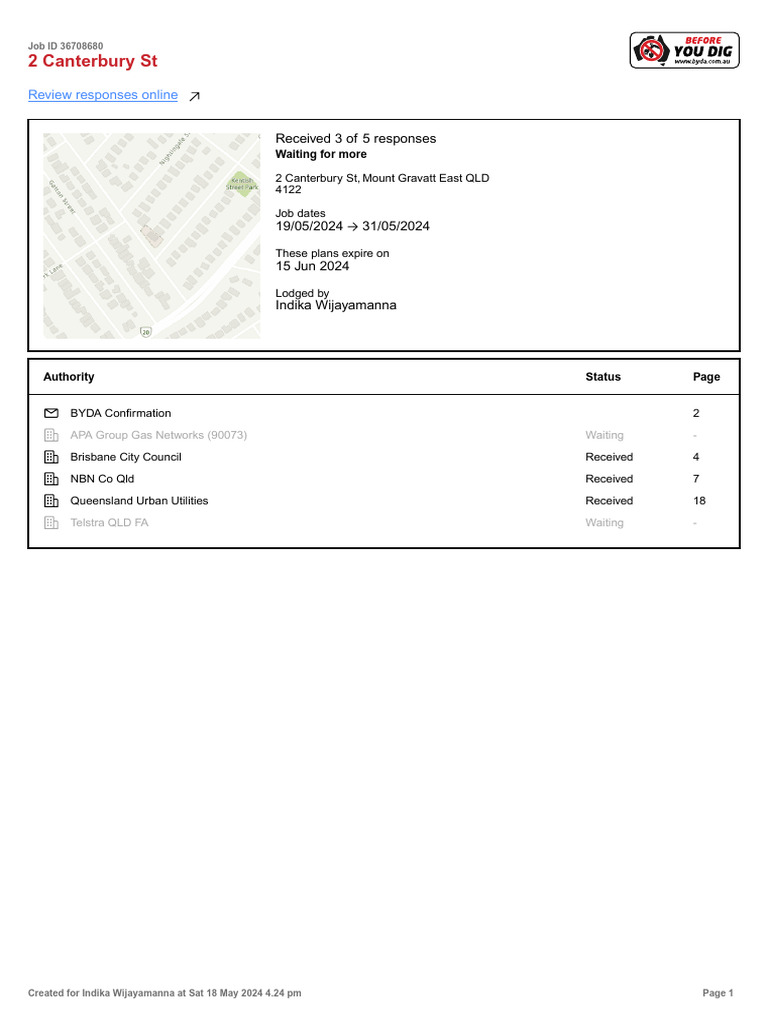 BYDA Responses - Enquiry 36708680 | PDF | Legal Liability | Safety