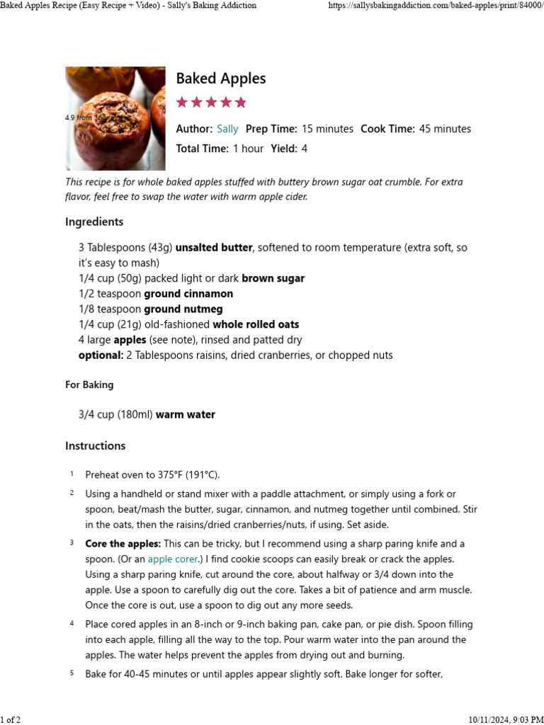 Baked Apples Recipe (Easy Recipe + Video) - Sally's Baking Addiction ...