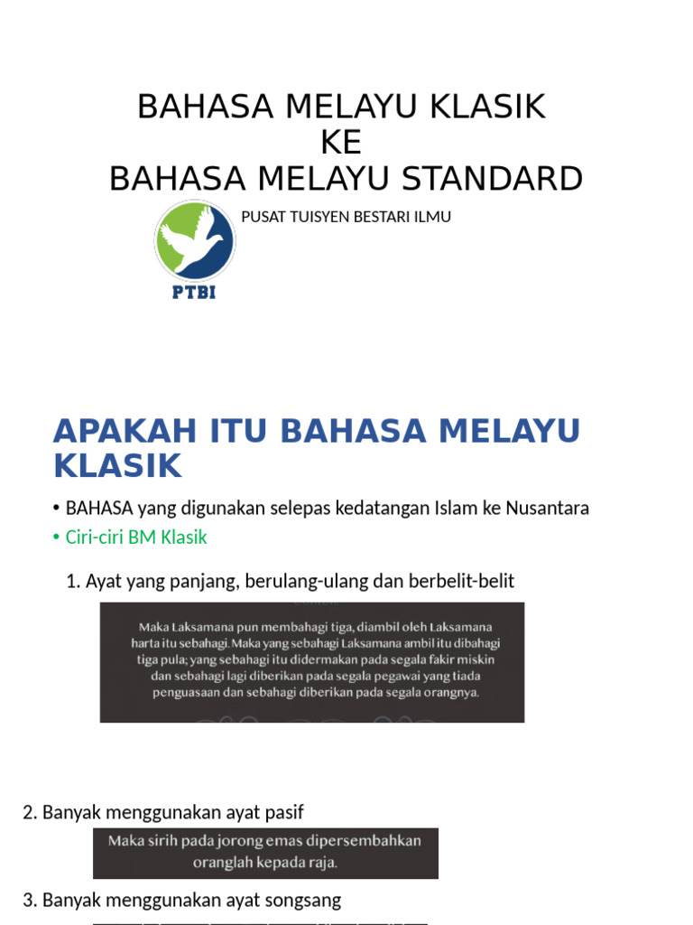 Bahasa Melayu Klasik | PDF