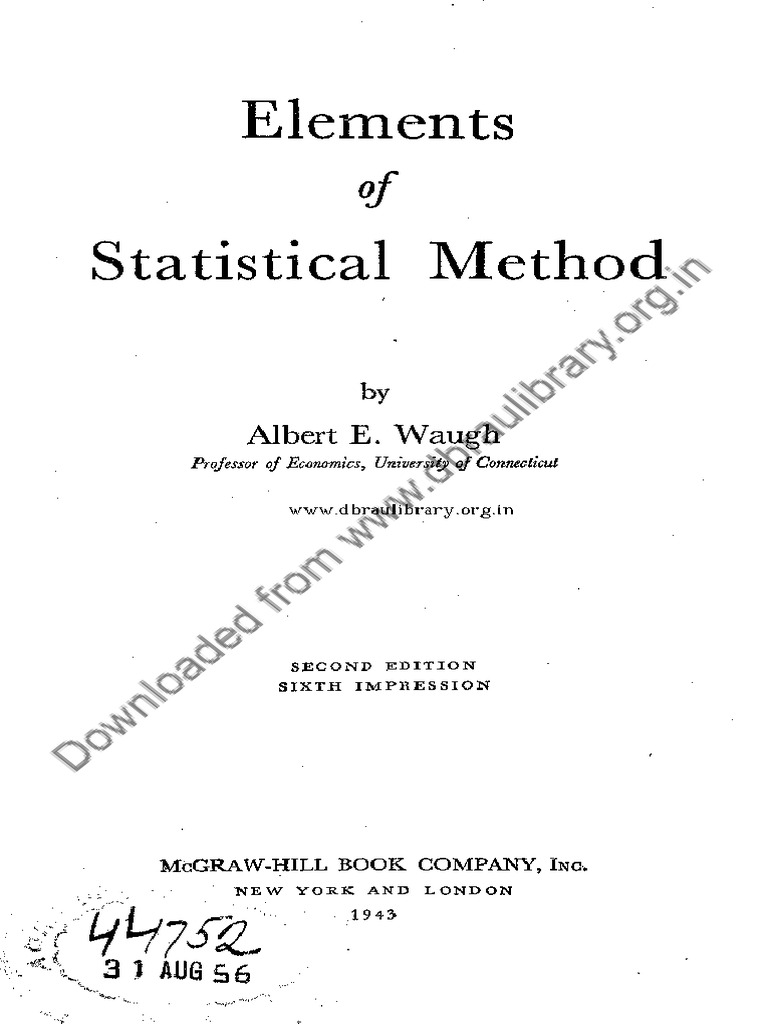 Elements of Statistical Method | PDF