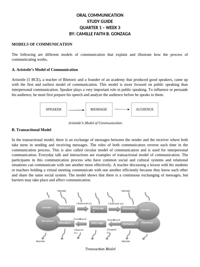 Overview of Communication Models | PDF | Communication | Cognition