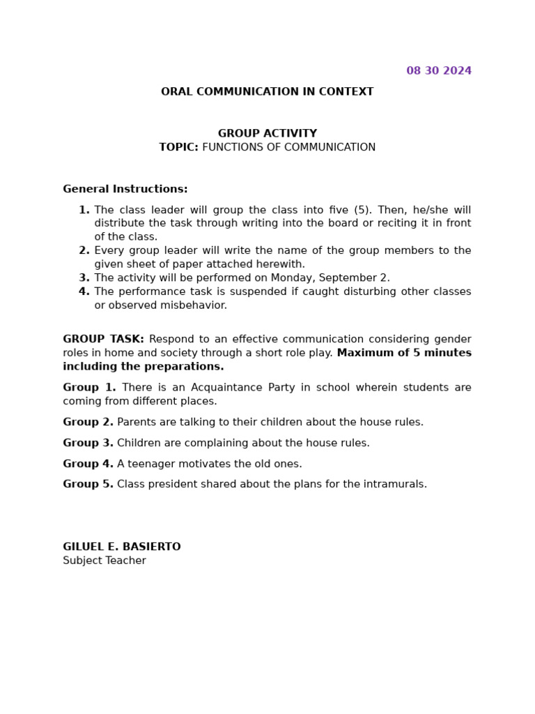 Oral Communication | PDF