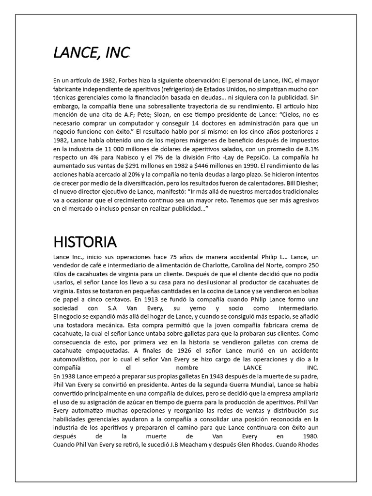 Lance Inc | PDF