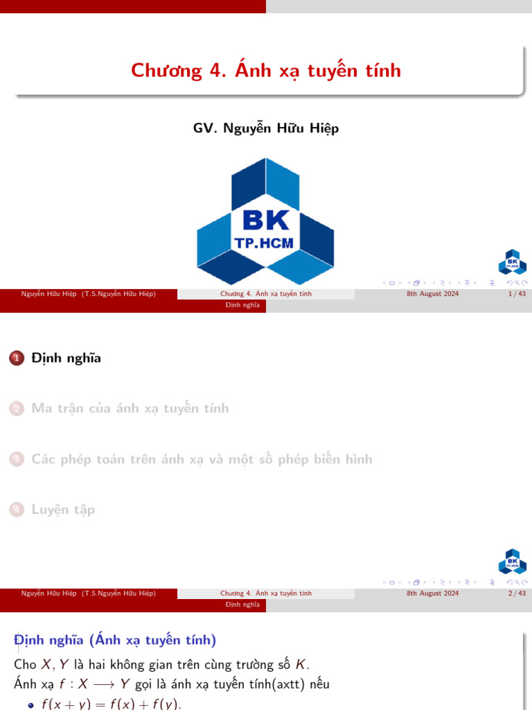 Chuong4 Anhxatuyentinh | PDF