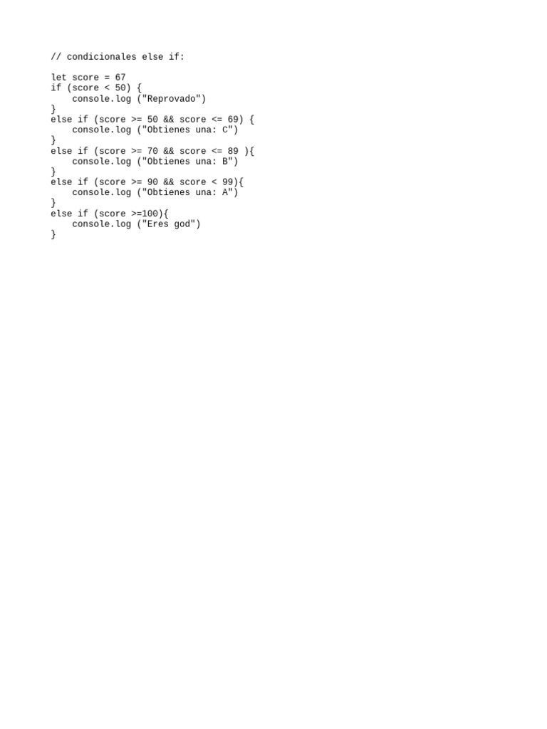 Condiciones Else If | PDF