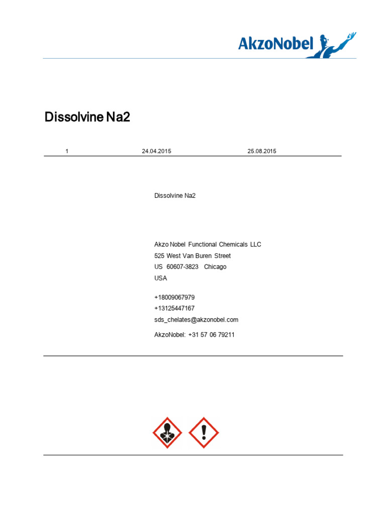 MSDS Dissolvine NA2 | PDF