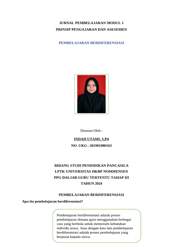 JURNAL PEMBELAJARAN MODUL 1 | PDF