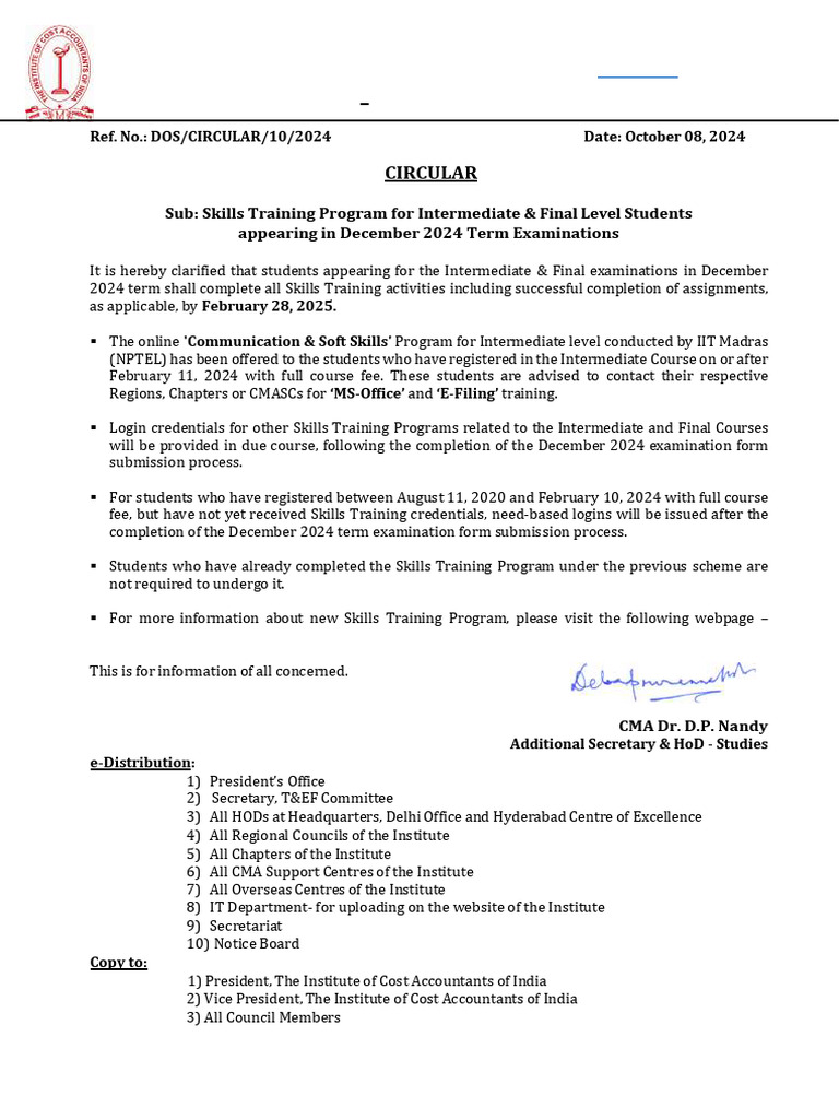 Circular STP Dec 2024 | PDF