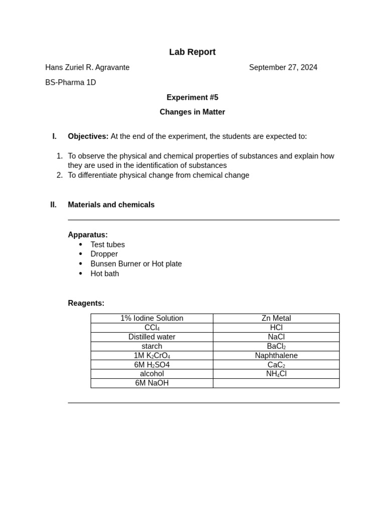 Lab Report Experiment 5 | PDF