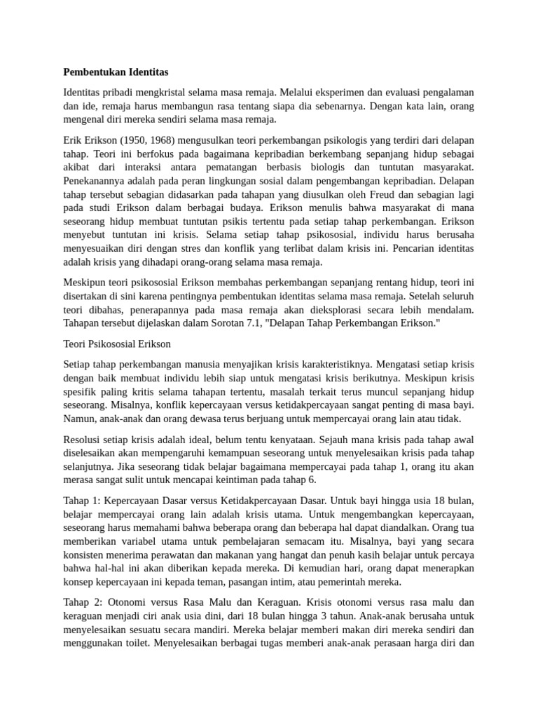 Perkembangan Psikologis Remaja | PDF