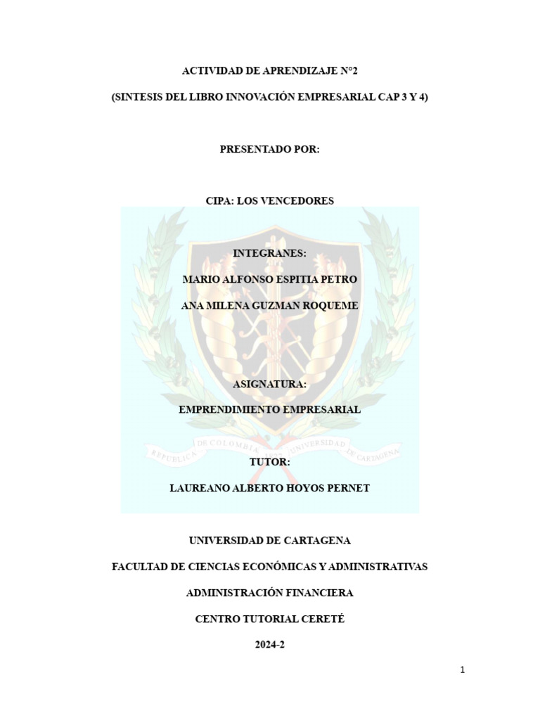 Actividad N°2 Emp | PDF | Iniciativa empresarial | Business