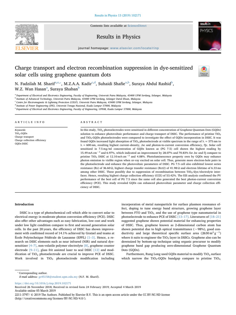Charge Transport and Electron Recombination Suppression in Dy - 2019 - Results I | PDF