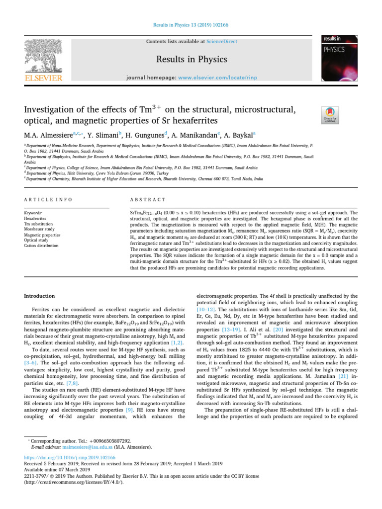 Investigation of The Effects of Tm3 On The Structural Micros - 2019 - Results | PDF