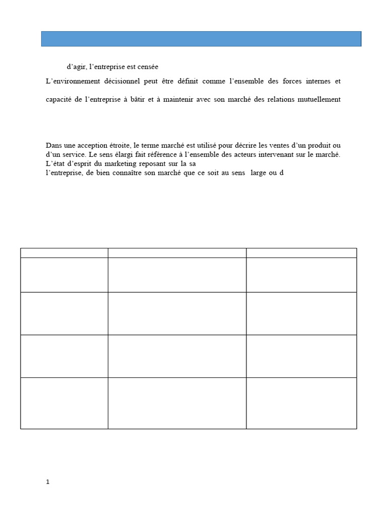 CHAPITRE 3 LA CONNAISSANCE DU MARCHE | PDF