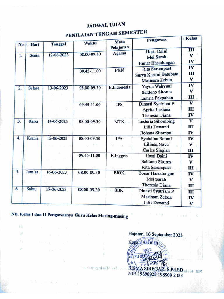 Jadwal PTS | PDF