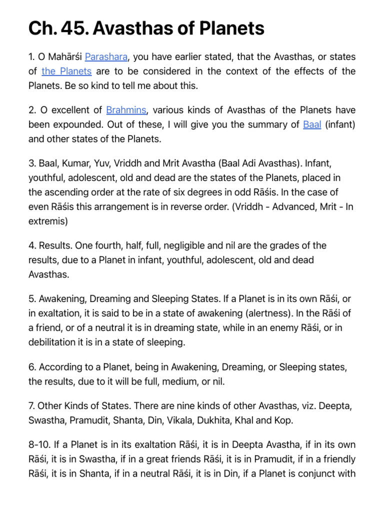 Ch. 44. Maraka Planets - Brihat Parashara Hora Shastra | PDF