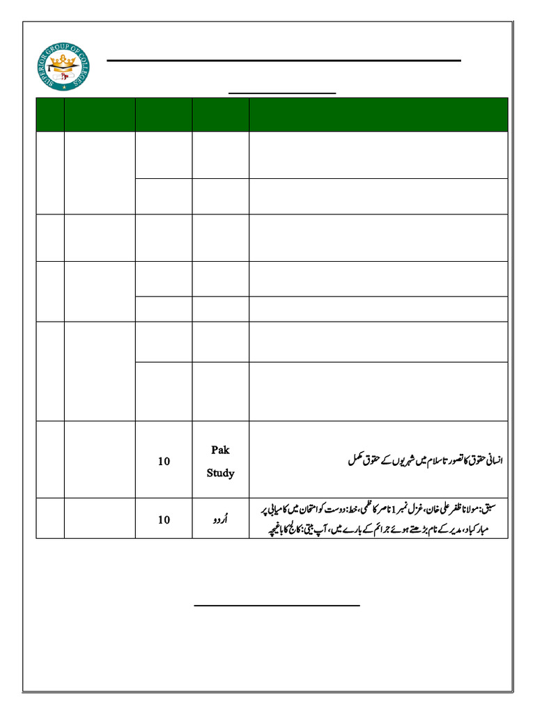 PART - I & II - DATE - SHEET - Oct-2024 Monthly 01 | PDF | Science ...