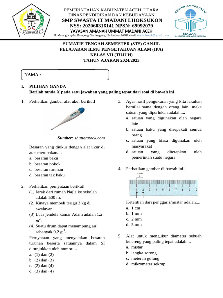 Soal STS B. Indo KLS 7 | PDF