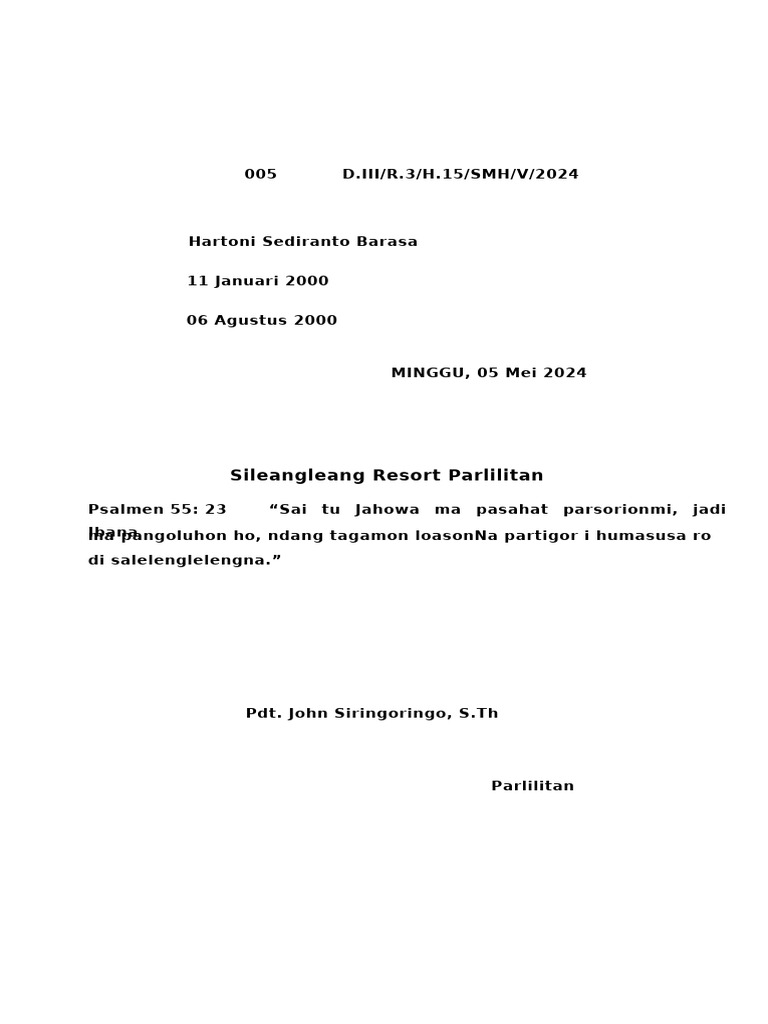 Blangko Malua 2024 Resort Parlilitan | PDF
