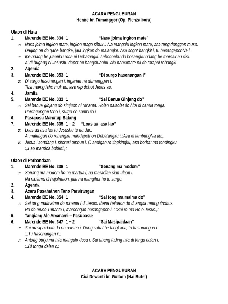 Acara Penguburan | PDF