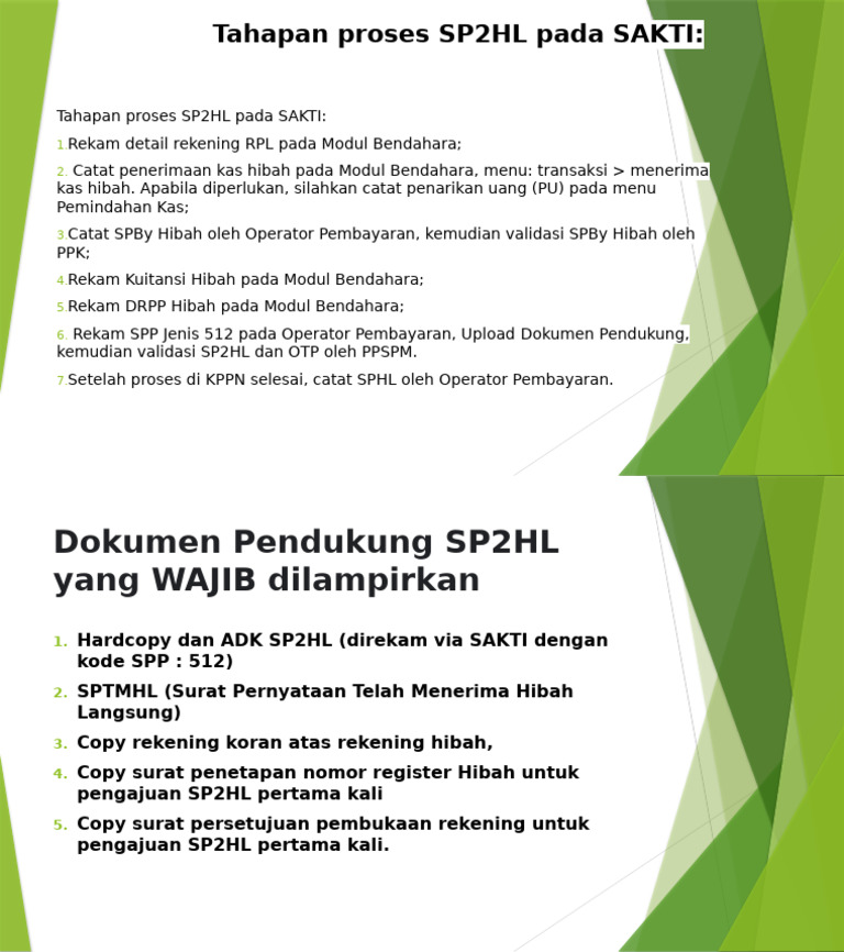 Tahapan Proses SP2HL Pada SAKTI | PDF