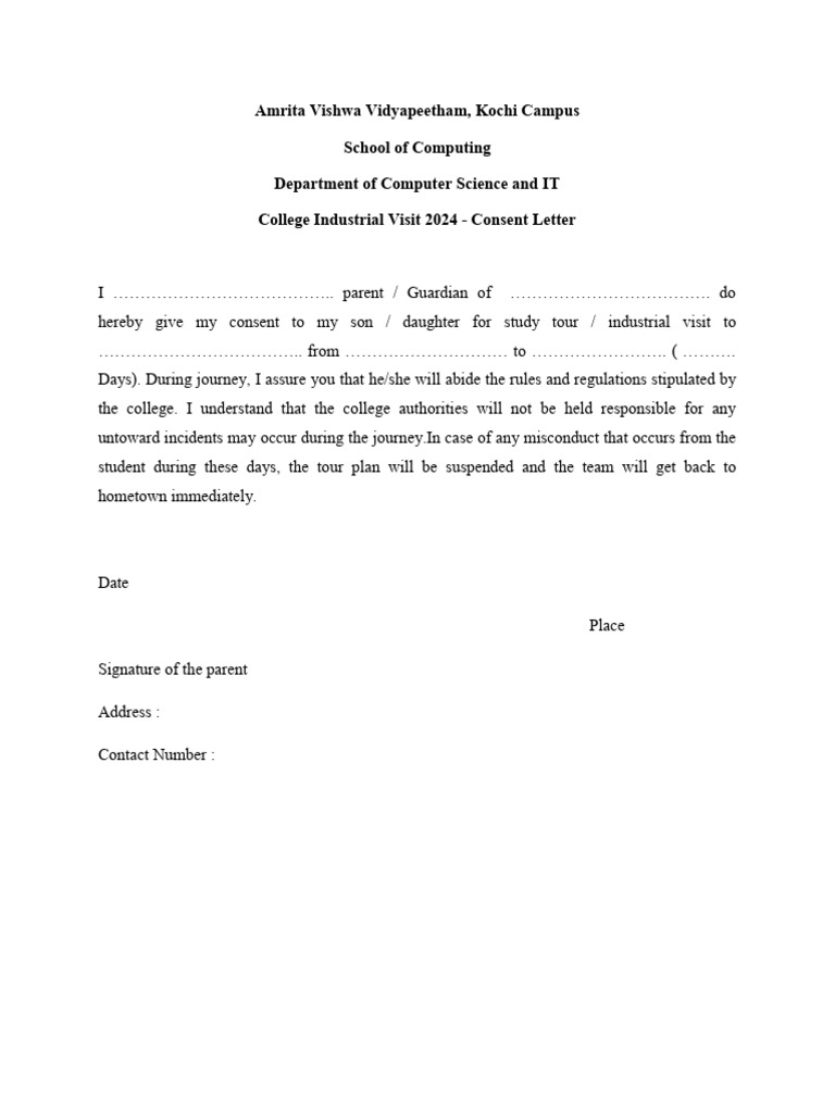 Consent Letter | PDF | Career & Growth