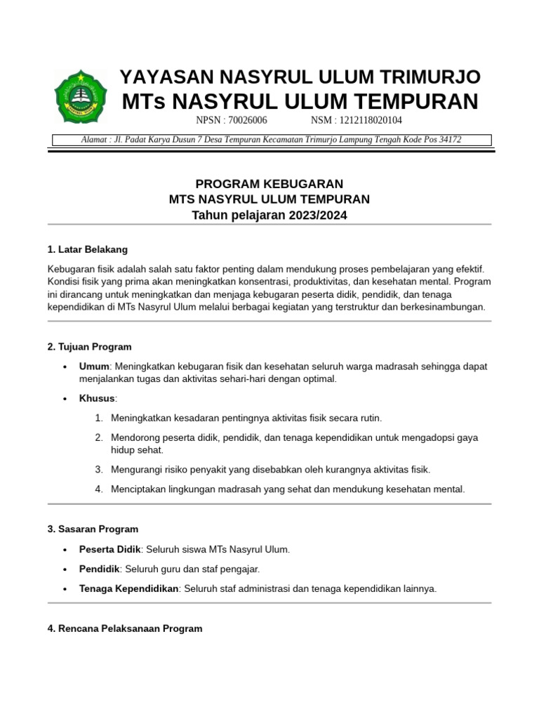 14.1. Program Kebugaran | PDF
