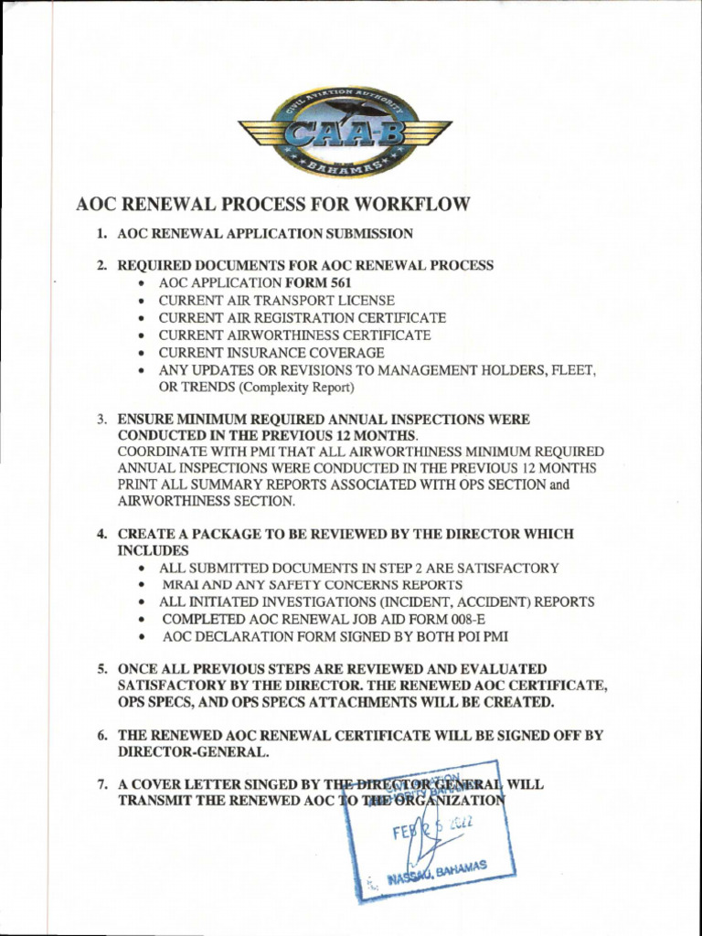 AOC Renewal Process | PDF