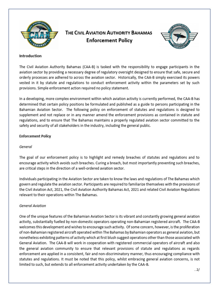 CAA-B Enforcement Policy | PDF