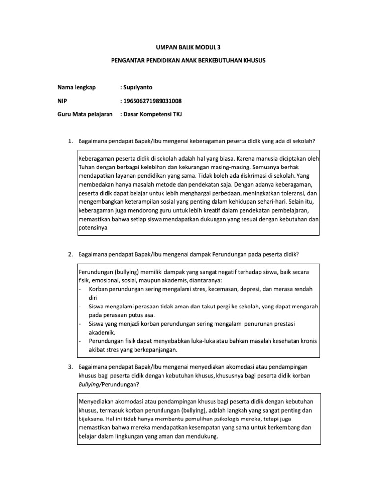 Umpan Balik Jurnal 3 | PDF