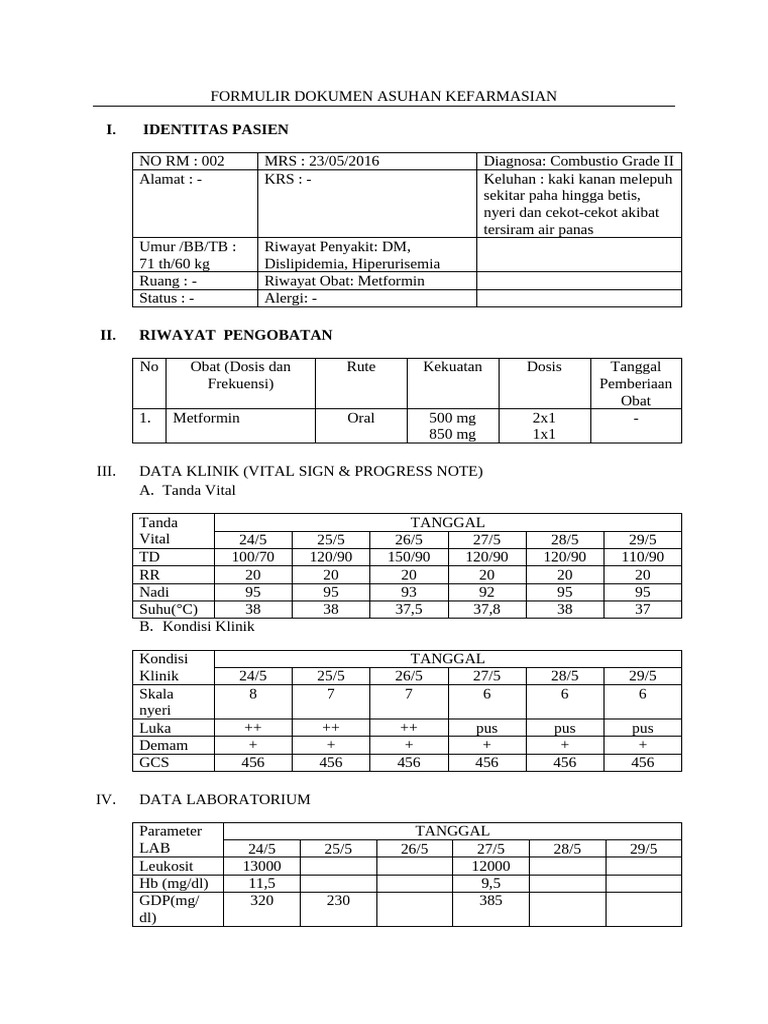 Formulir Dokumen Asuhan Kefarmasian | PDF