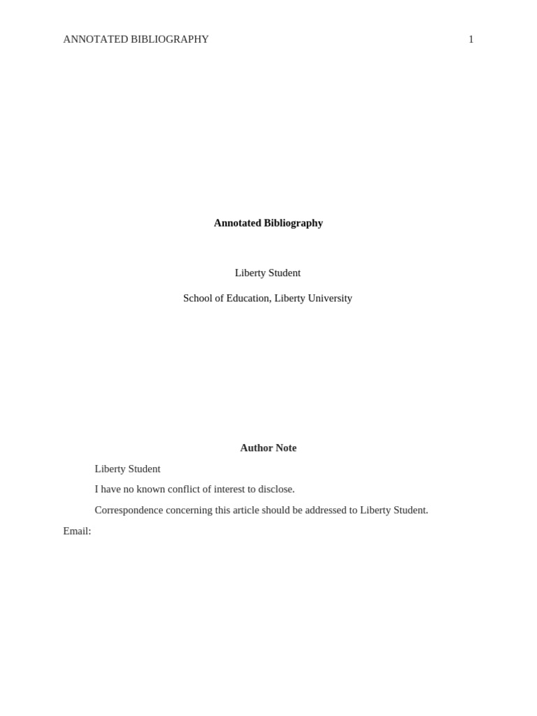 Annotated Bibliography_Example_Liberty Student | PDF