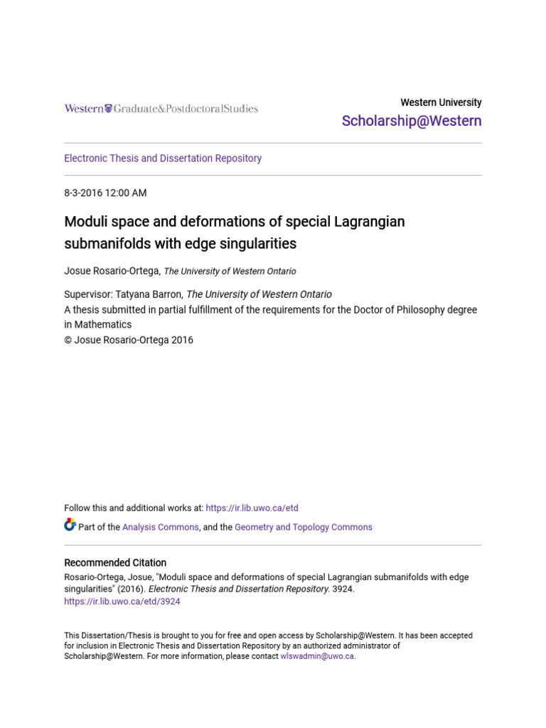 Moduli Space And Deformations Of Singular Special Lagrangian Submanifolds Pdf
