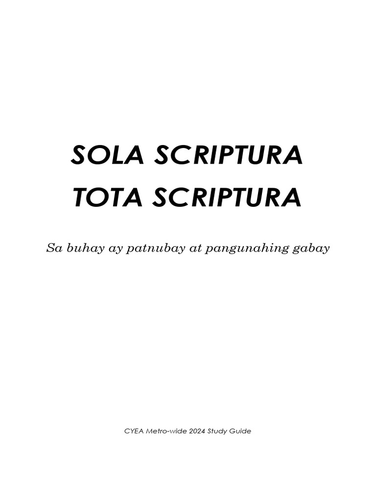 Sola Scriptura, Tota Scriptura-Handout | PDF