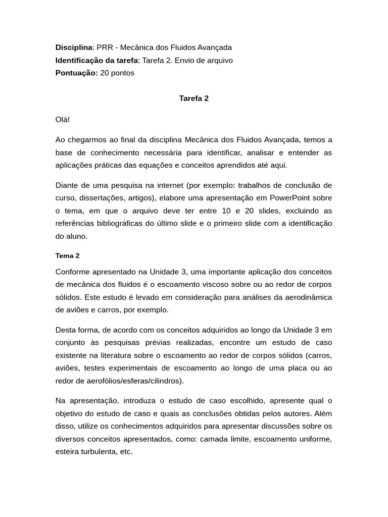 Tarefa 2 - 20 pontos | PDF