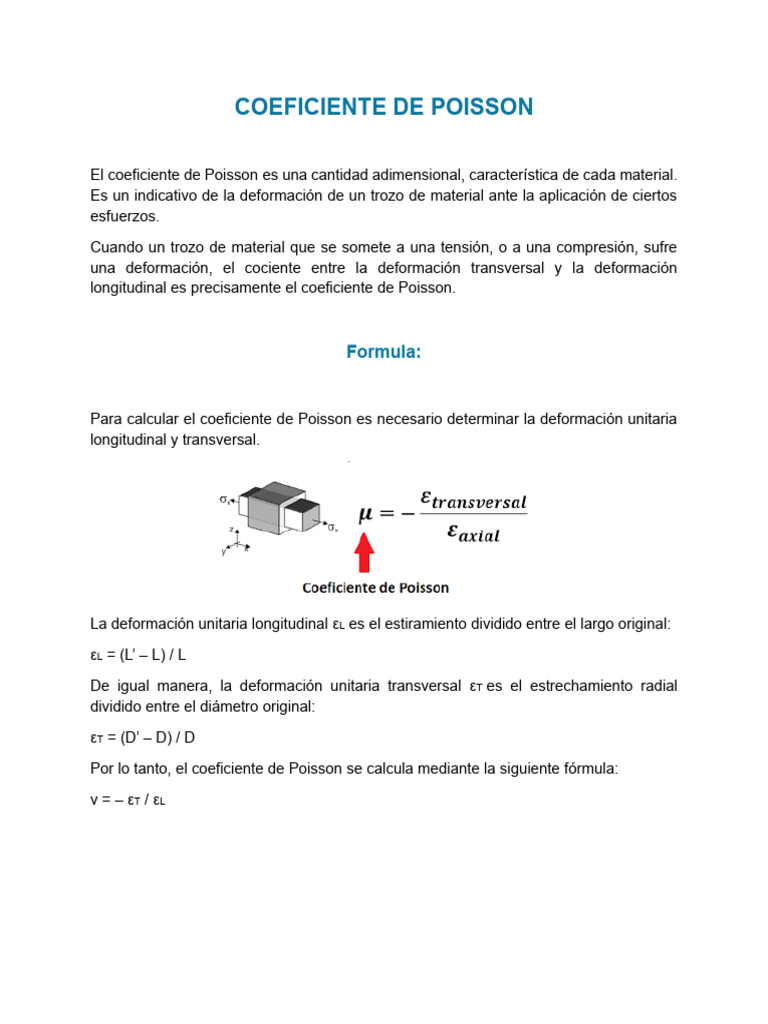 Coeficiente de Poisson | PDF