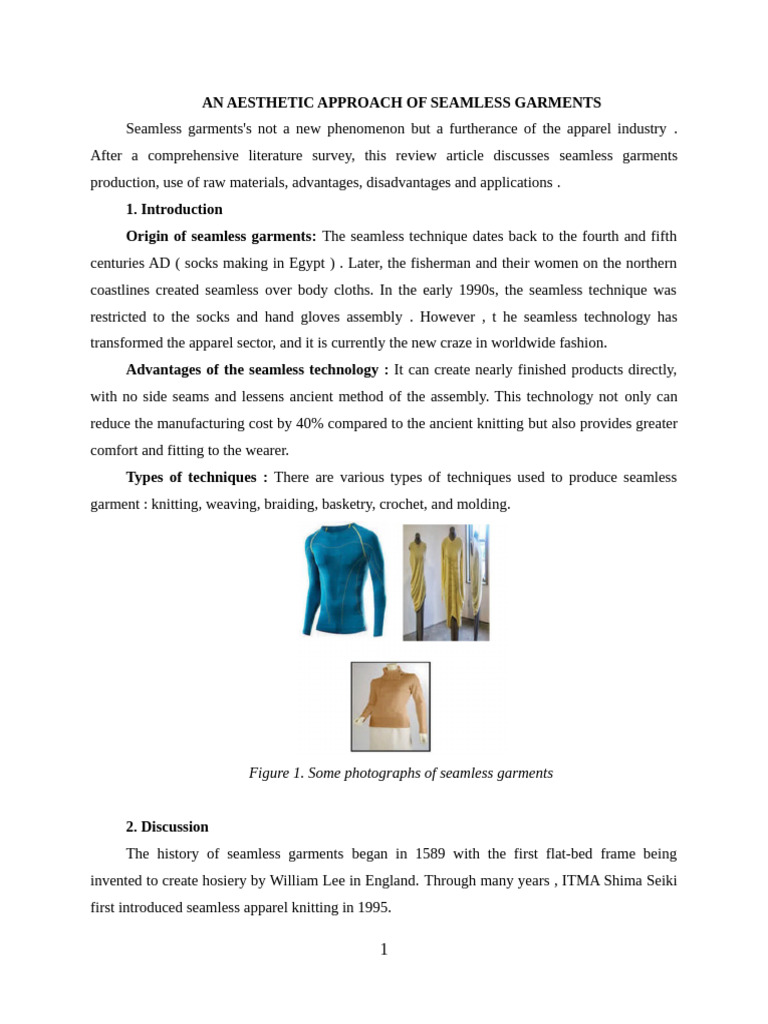 An Aesthetic Approach of Seamless Garments 1 (1) | PDF
