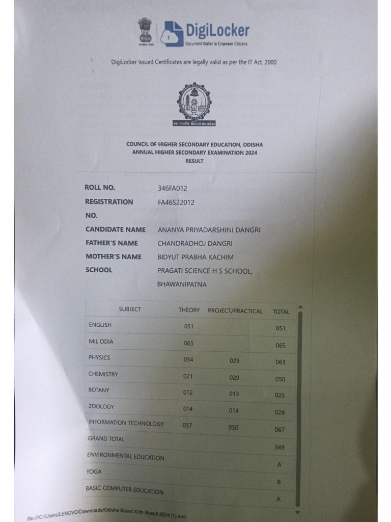 PDF Scanner +2 Marksheet | PDF