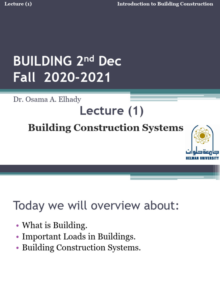 Building 2nd Dec - Lec 1 - Fall 2020-2021 | PDF