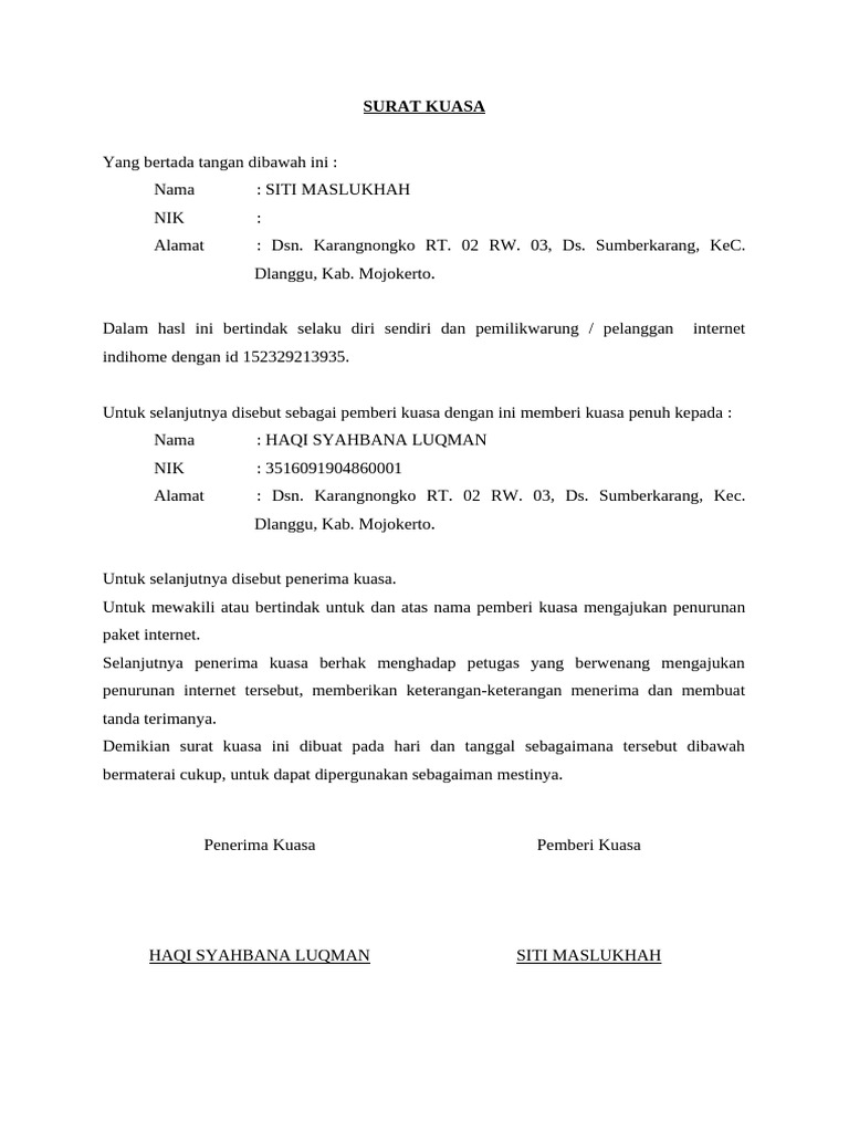 Surat Kuasa | PDF