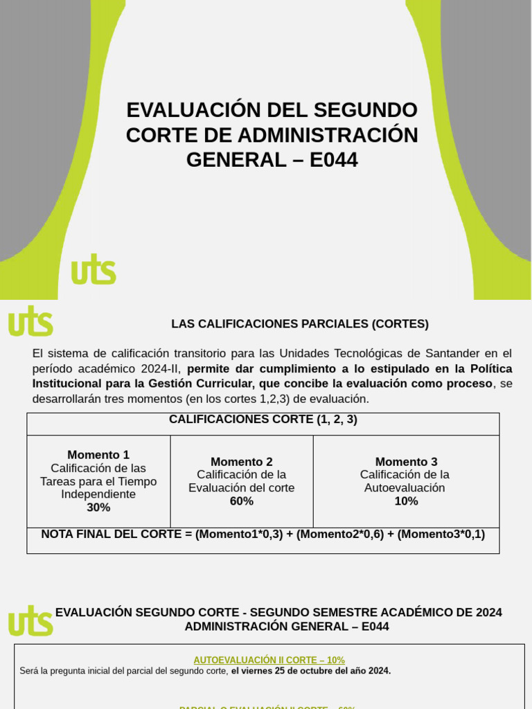 Desarrollo Académico Segundo Corte II-2024 Admón. General - E044 | PDF