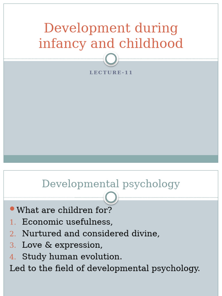 L11 - Development During Infancy and Childhood | PDF