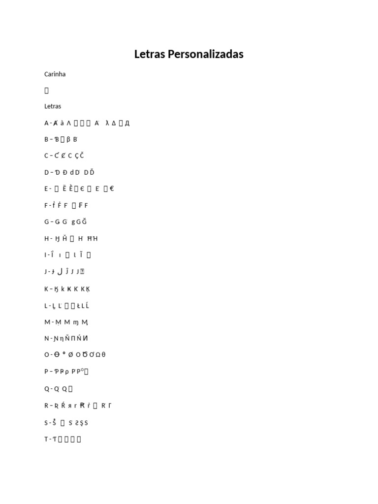 Letras Personalizadas | PDF