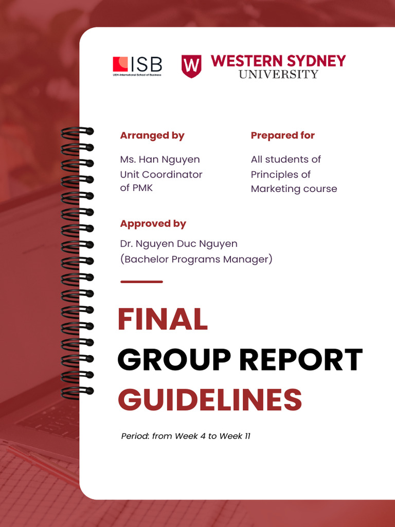 Final Report Guidelines - Principles of Marketing | PDF