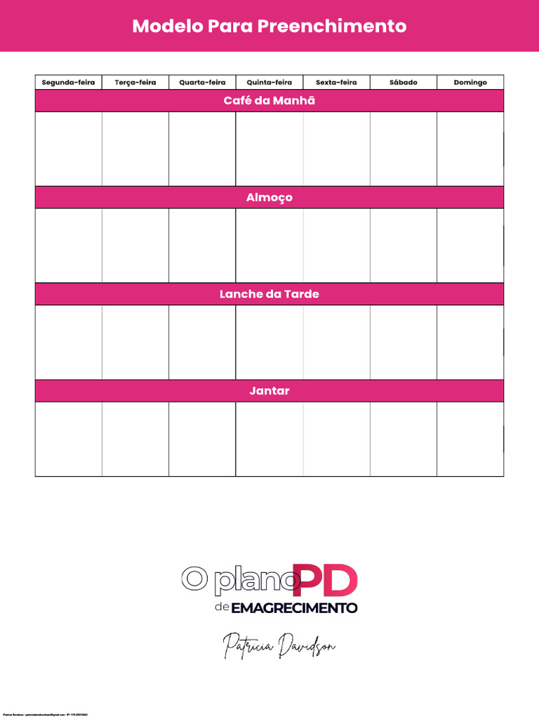 4 - Semana 1 - Modelo de preenchimento | PDF